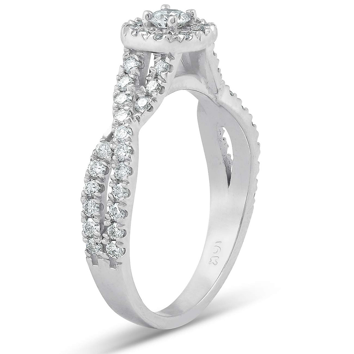 1 1/4 Ct Cushion Halo Diamond Engagement Wedding Ring 3-Piece Set White Gold - Size 4.5