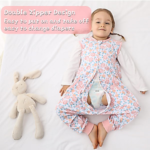 WONDAY Toddler Sleep Sack, Sleep Sack 2t-3t, Sleep Sack Baby Wearable Blanket, Sleeping Bag Toddler Baby Sleep Sacks with Feet, Sleeveless Soft Toddler Sleeping Sack Rose