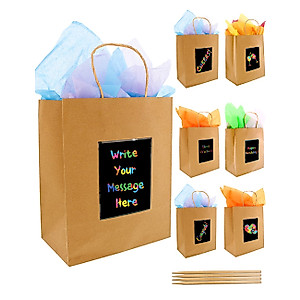 PURPLE LADYBUG SUNGEMMERS Diamond Art Craft Kit + 7 Brown Gift Bags with Scratch Panel for Personalized Messages