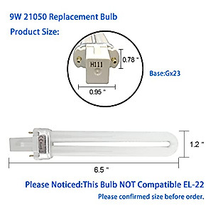 Dameiol 9W 21050 Replacement Bulbs Compatible DynaTrap DT3009,DT3019,DT3039 and More,6.5 inch Overall Length, 2 Pack Bulbs & 6 PCS Indoor Replacement Refill Cards for Model 230093