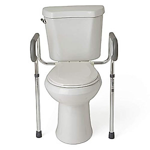 Medline's Guardian Toilet Safety Rail with Adjustable Height for Bathroom Safety, Toilet Assist, and Grab Bar