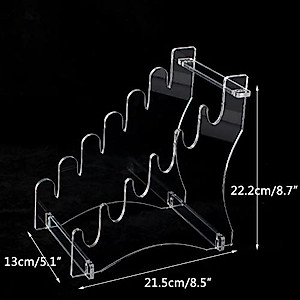 Dagger Stand Knife Display Stand,Acrylic Desktop Display Stand Holds 6 Knives for Hunting Knife,Dagger,Pocket Knife Display (Transparent)