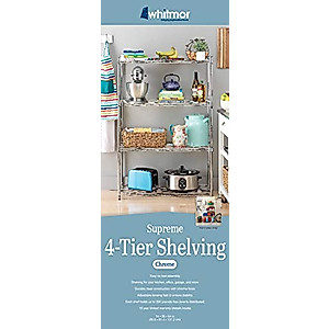 Whitmor Supreme 4 Tier Chrome Shelving 14 x 36 x 54 inches