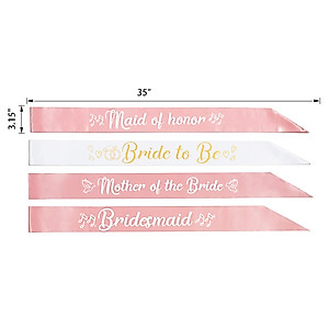 Party to Be Set of 2 PCS Rose Gold Maid of Honor and Mother fo the Bride Sashes Bachelorette Party Wedding Decorations