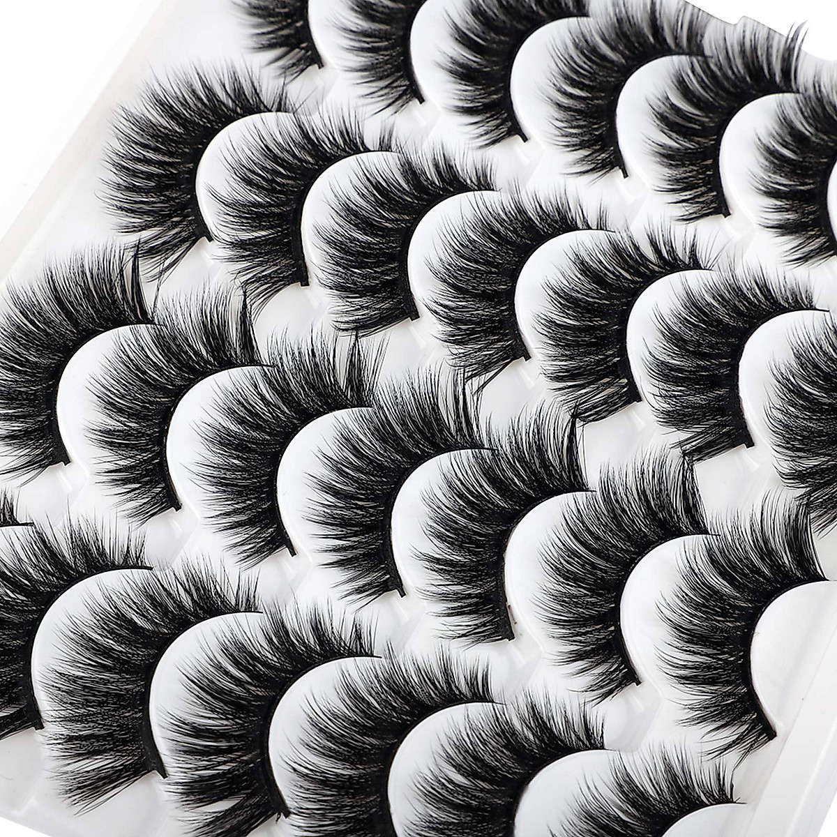 Cat Eye Lashes Natural Look False Eyelashes 14 Pairs Faux Mink Wispy Short Lashes Fluffy 3D Thick Strip Reusable Fake Eyelashes by HeyAlice