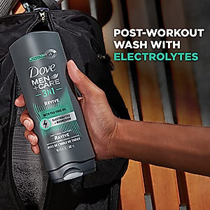 DOVE MEN + CARE Post-Workout Body Wash For Men 3N1 Revive With Tea Tree Oil 18 oz 4 Count