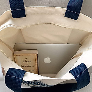 Lefe Liee canvas tote bag for women, tote bag aesthetic with zipper, cute small book tote, Portable Washable Grocery Shopping Gift Bag for Birthday Children's Day Teachers' Day