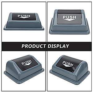 Zerodeko Trash Bin Heavy Duty Swing Set Trash Can Lid Garbage Can Lid Waste Container Lid Recycling Swing Lid Replacement for Home Outdoor Trash Can 20L Grey Garbage Pail Sink Accessories