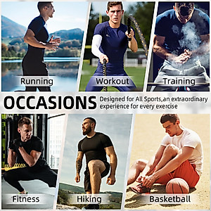 Yuerlian Compression Shorts Men with Pocket Spandex Sport Shorts Athletic Workout Running Performance Baselayer Underwear 3 Packs