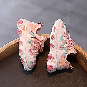 Baby Girl Sneakers Lace Warm Shoes Winter Up Infant Toddler Leather Baby Shoes Girls Brown Boots (Pink, 6.5 Toddler)