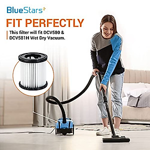 BlueStars Premium Quality DCV5801H Hepa Replacement Filter - Compatible with DeWalt DCV580 & DCV581H Wet Dry Vacuum, Washable and Reusable