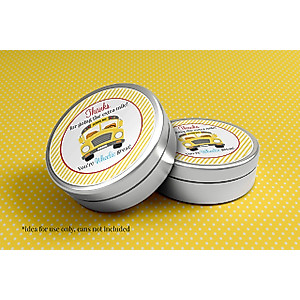 Go The Extra Mile Transportation Themed School Bus Driver Appreciation Thank You Sticker Labels, 40 2" Party Circle Stickers by AmandaCreation, Great for Envelope Seals & Gift Bags