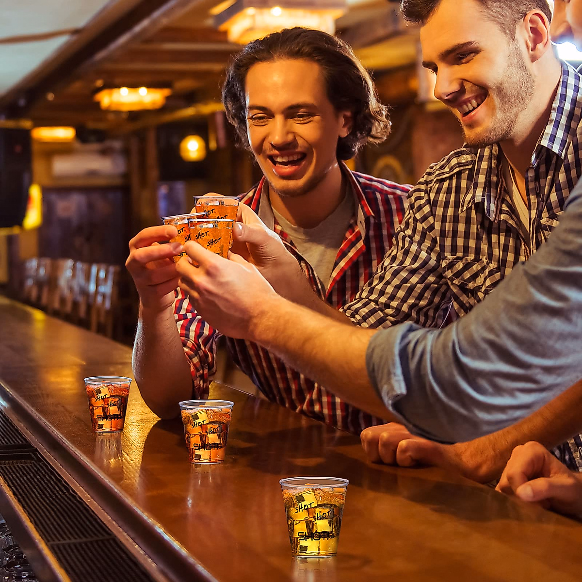 Nuogo 200 Pack Plastic Shot Glasses 2 oz Hard Plastic Disposable Cups Clear Sample Cups Cheer Cups Small Tasting Cups for Wine Whiskey Food Sample Condiments Sauce Party Supplies