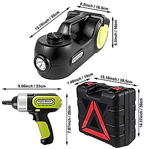 VEVOR Electric Car Jack, 5 Ton Hydraulic Electric Car Jack Kit with Electric Impact Wrench, 6.1"-16.5" Lifting Range, with LCD & Tire Pressure Display, Repair Tool for SUV MPV Sedan Truck Repair