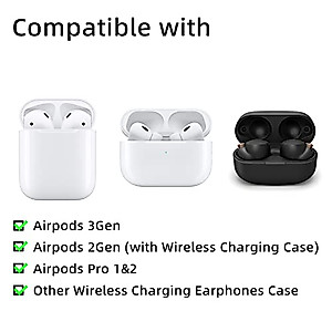 HamBear Airpods Mount for Tesla Model 3 Model Y 2021-2023 Wireless Charging Pad Car Center Console, Compatible with Airpods 2 3 Generation, Airpods Pro 1&2, Other Wireless Charging Earphones Case