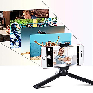 Ruittos Metal Phone Tripod Mount with Remote, Smartphone Tripod Holder and Bluetooth Camera ShutterCell Phone Clip with Hot-Shoe Mount, Compatible with iPhone 13 Pro Max 12 11 X 8 7 Samsung LG Huawei