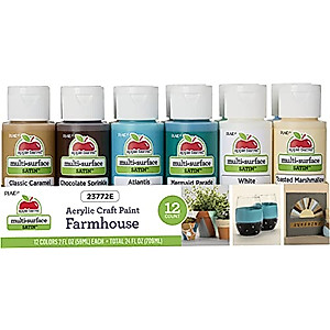 Apple Barrel Farmhouse Acrylic Paint Set, 12, 24 Fl Oz (Pack of 1)