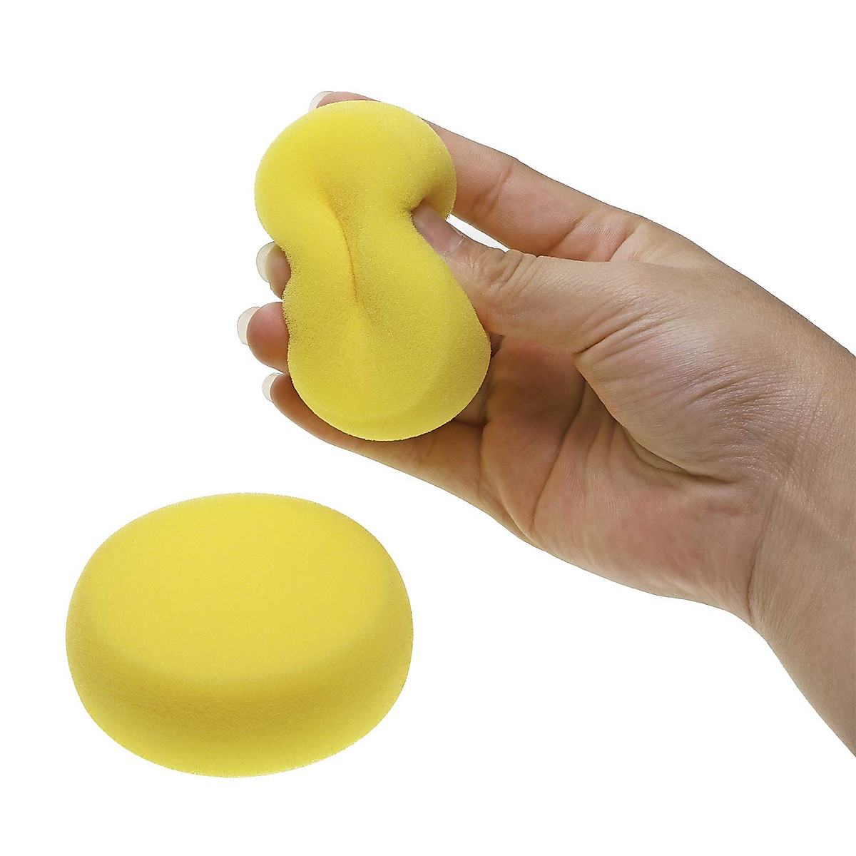 Penta Angel Round Sponges 6pcs 3inch Yellow Painting Sponges Synthetic Artist Sponges Watercolors Sponges for Art & Craft Pottery Clay Cleaning Ceramics Wall (Round Painting Sponges)