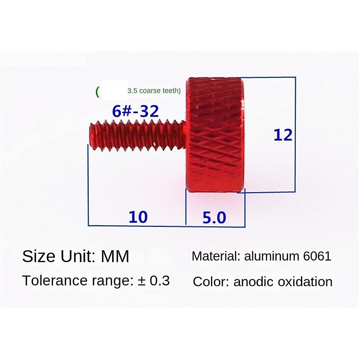GUSTYT Screw 6#-32 * 10mm Aluminum Alloy Hand Twisted knurled Color Computer Drone Box DIY Side Panel Hard Drive Graphics Card Screws (Color : Brown Orange)