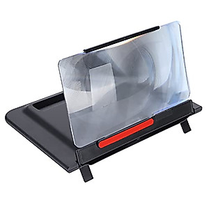 Byged 3D HD Phone Screen Amplifier,12 Inch Foldable Phone Horizontal Vertical Screen Magnifier,Phone Stand for Movies Videos Games