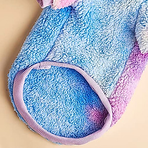 Warm Puppy Winter Sweater Thickened Plush Pet Dog Clothes for Small Dogs Clothing, Gradient Blue, Small