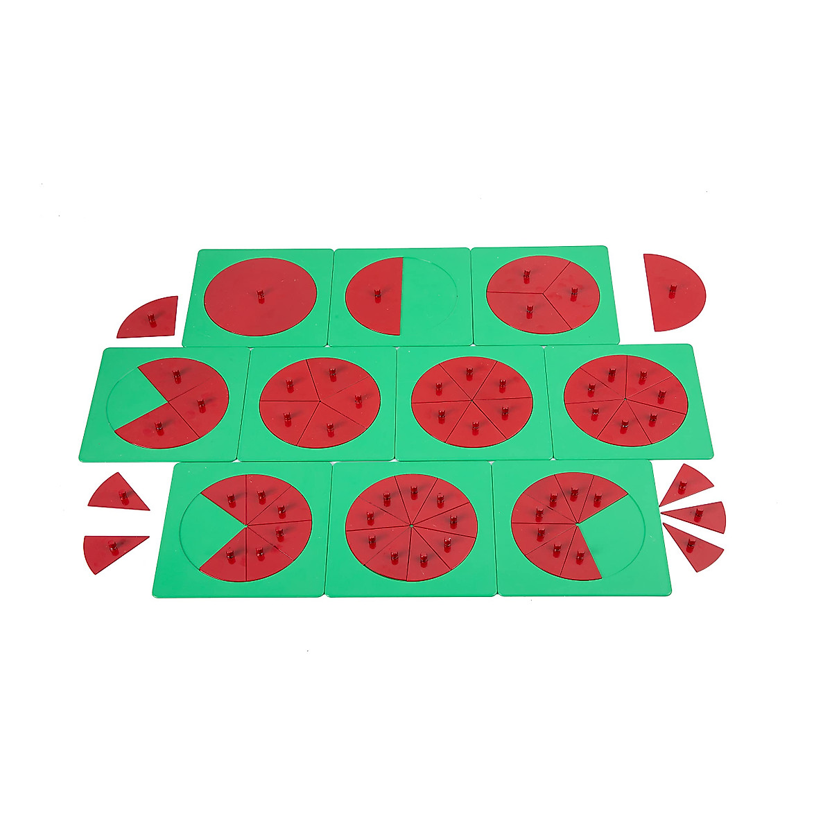 Montessori Educational Toys for Kids 5-7 Iron Fraction Circular Toddler Learning Fractions Knob Puzzle Math Games Preschool Learning Educational Toys & Homeschool Supplies