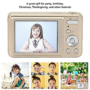 2.7 inch HD Camera, 8X Optical Zoom Portable Digital Camera, 48 Megapixels High Definition, 32GB Expandable Storage, Easy to Carry, USB Connection, Suitable for Children Beginners.(Gold)
