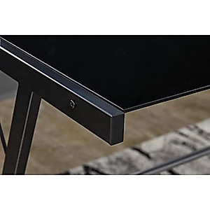 Signature Design by Ashley Mallistron Contemporary Home Office L-Shaped Computer Desk, Black