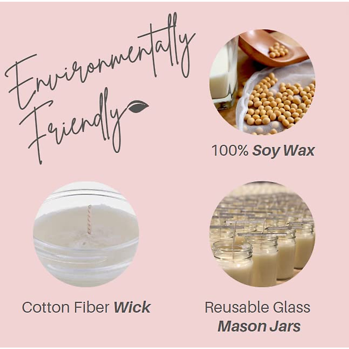 Nika's Home Cherry Blossom Soy Candle 12oz Mason Jar Non-Toxic White Soy Handmade, Long Burning 50-60 Hours Highly Scented All Natural, Clean Burning Large Candle Gift Décor