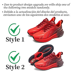ONEMIX Breathable Men's Max Cushioned Walking Shoes with Arch Support for Plantar Fasciitis Flat Foot Pain Relief Air Lightweight Jogging Running Sneakers Shoes Non Slip Thick Sole,Red,Size 9.5