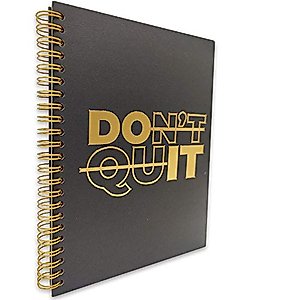 akeke Don't Quit Inspirational Hardcover Spiral Notebook/Journal, Gold Foil Words, Gold Wire-o Spiral, Funny Notes Diary Book Gift for Women, Friend, Sister, student, Daughter