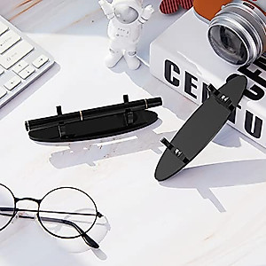 Chinco 2 Pieces Acrylic Pen Holder Display Stand, Makeup Brush Rack Organizer, Desk Pencil Wand Holder Showcase, Paintbrush Drying Rack for Home School Office (Black)