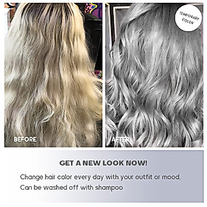 Gray Temporary Hair Wax Color, SOVONCARE Professional Styling Pomades Natural Hairstyle Clay for Men & Women Christmas Cosplay Date 4.23 oz (Upgraded Sliver Gray)