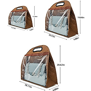 TcJ-Chen 3 Sizes Handbags Storage Dust Cover Bag Storage Hanging Closet Organizer Purse (Brown)