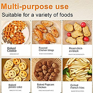 Air Fryer Parchment Paper Liners, 50PCS 8" Air Fryer Paper Mats Filters Compatible with Gourmia, Cosori, Cuisinart, Tcucina, Power Xl, Instant Vortex, Air Fryer 5-8 Qt, Oven Liner Baking Needs