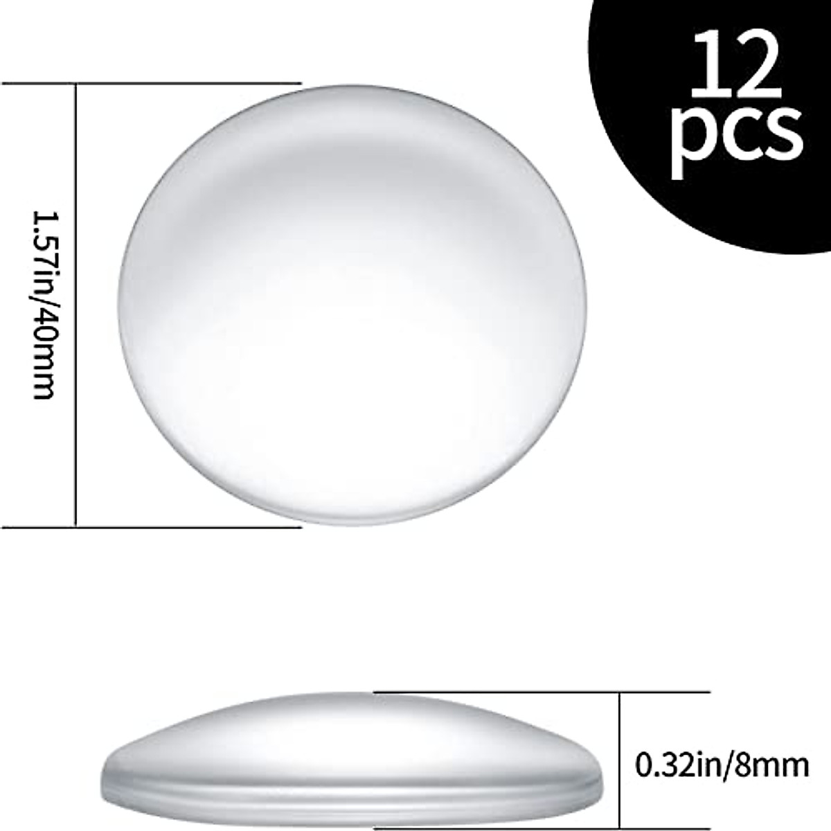 12 Pcs Door Stoppers Wall Protector, Door Knob Wall Shield, Clear Round Silicone Door Handle Bumpers, Reusable Self Adhesive Door Stops Shock Absorbent for Doors Knobs Handles Wall (Round)