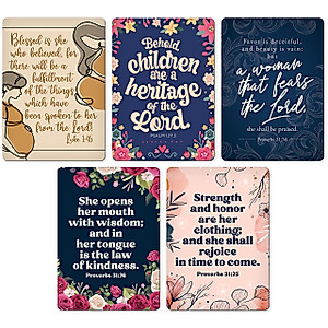 Motherhood Scripture Magnets, Bulk Set of 5 Mothers Day Gifts, Inspirational Christian Fridge Magnets for Women, Cute Religious Bible Verse Tokens for Whiteboards, Classrooms, & Memorization