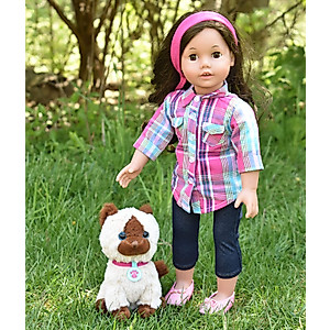 Sophia's Tan Plush Kitten, Bed, Food Bowl and Accessories Set for 18" Dolls, Multicolor