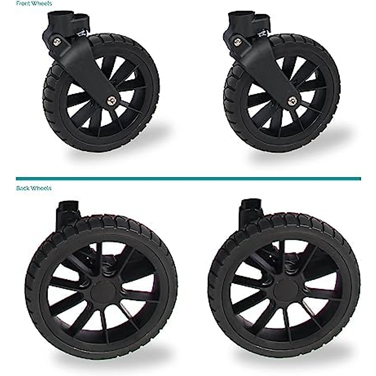 WONDERFOLD All Terrain XL Stroller Wagon Wheels for a Safe and Smooth Ride on Dirt, Mud, or Gravel (Compatible with All W4 Models and W2 Elite/Luxe Models)