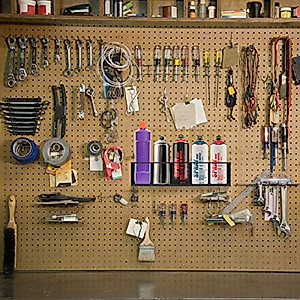 Steel Wall Mounted Aerosol Spray Can Holder Rack Organizer for Garage and Workspace,Five cans , 16.5" Width x 4" Height x 3.5" Depth, Pack of 2