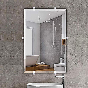 BAGTeck 22 Sets of Mirror Holder Clips Kit，Crystal Clear Plastic Mirror Clip, Mirror Holder Clips Glass Retainer Clips Kit，Mirror Hanging kit with Screws and Fixed Mirror Box Door