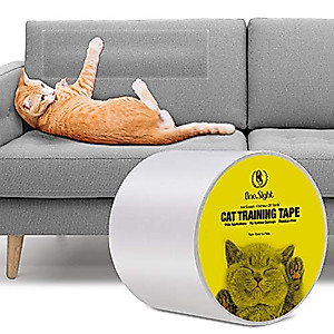 One Sight Cat Scratch Furniture Protector, 4 Inches x 30 Yards, Couch Protector for Cats, Cat Scratch Deterrent for Furniture, Double Sided Tape Anti Cat Scratch Protector Cat Training Tape for Sofa