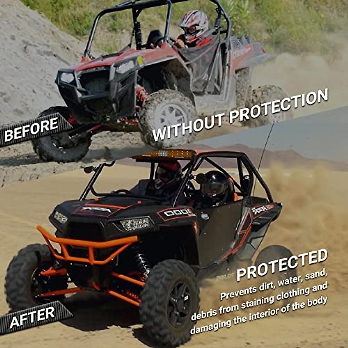 Acmex Black Metal Doors for 2008-2014 Polaris RZR 800/ S 800/ XP 900/570, 2 Pair Accessories