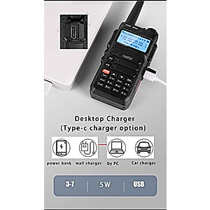 Radtel RT-610 Dual Band GMRS Radio Portable 5w Walkie Talkie with NOAA Scanning and Receiving Ham Two-Way Radio Long Range Handheld