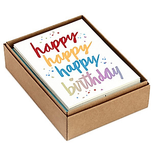 Hallmark Birthday Cards Assortment, 24 Cards with Envelopes (Rainbow Lettering, Best Day Ever)