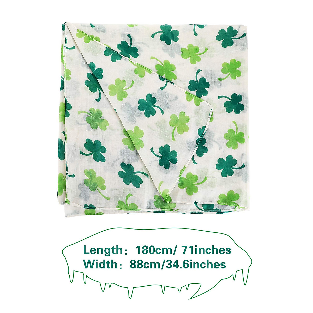 Skylety St. Patrick's Day Printed Scarf Long Shamrock Shawl Irish Theme Scarf for Holiday Outfits Accessories (Color Set 1, 3 Pieces)