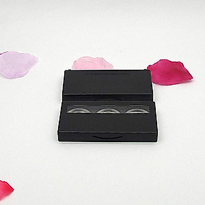 Lurrose Empty Magnetic Eyeshadow Palette 3 Colors Empty Eyeshadow Case Box Empty Magnetic Cosmetics Makeup Powder Sample Container 2Pcs 26mm