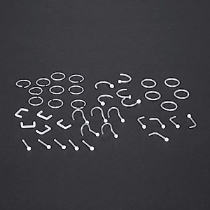 Oveta Clear Piercing Retainers Flexible Bioflex 14G 16G 20G Nose Belly Button Ring Lip Labret Piercings Retainer Eyebrow Tongue Barbells Cartilage Tragus Earrings Retainer (40pcs)