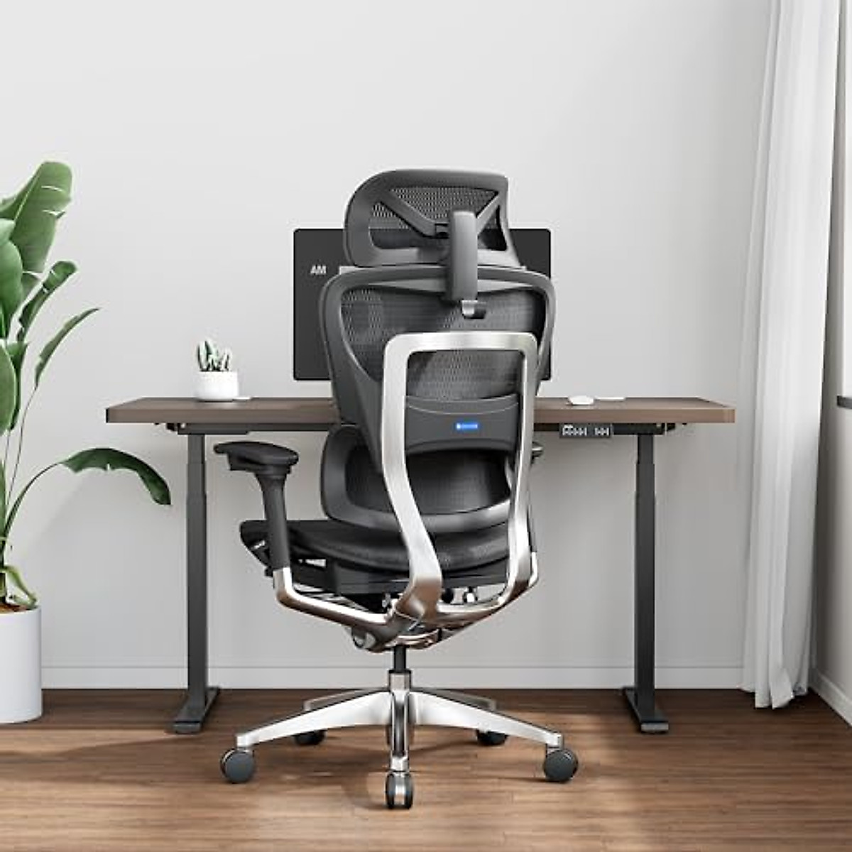 Odinlake Big & Tall Office Chair 500lbs, Heavy Duty Ergonomic Mesh Chair, High Back Swivel Computer Chair with Lumbar Support & 4D Arms，Adjustable Wide Seat Home Desk Chair with Headrest