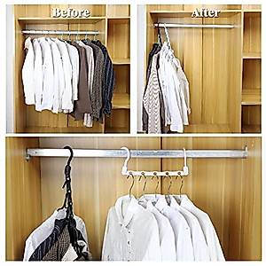 Space Saving Hangers, 8 PCS 5 Holes Plastic Closet Organizers and Storage Shirt Organizer for College Dorm Room